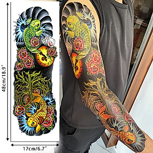 Aresvns Full Arm Temporary Tattoos for Men and Women (L19“xW7”),Temporary Tattoo Waterproof Sleeve Tattoo Last Long,Japanese Fake tattoos for adults Christmas Gift