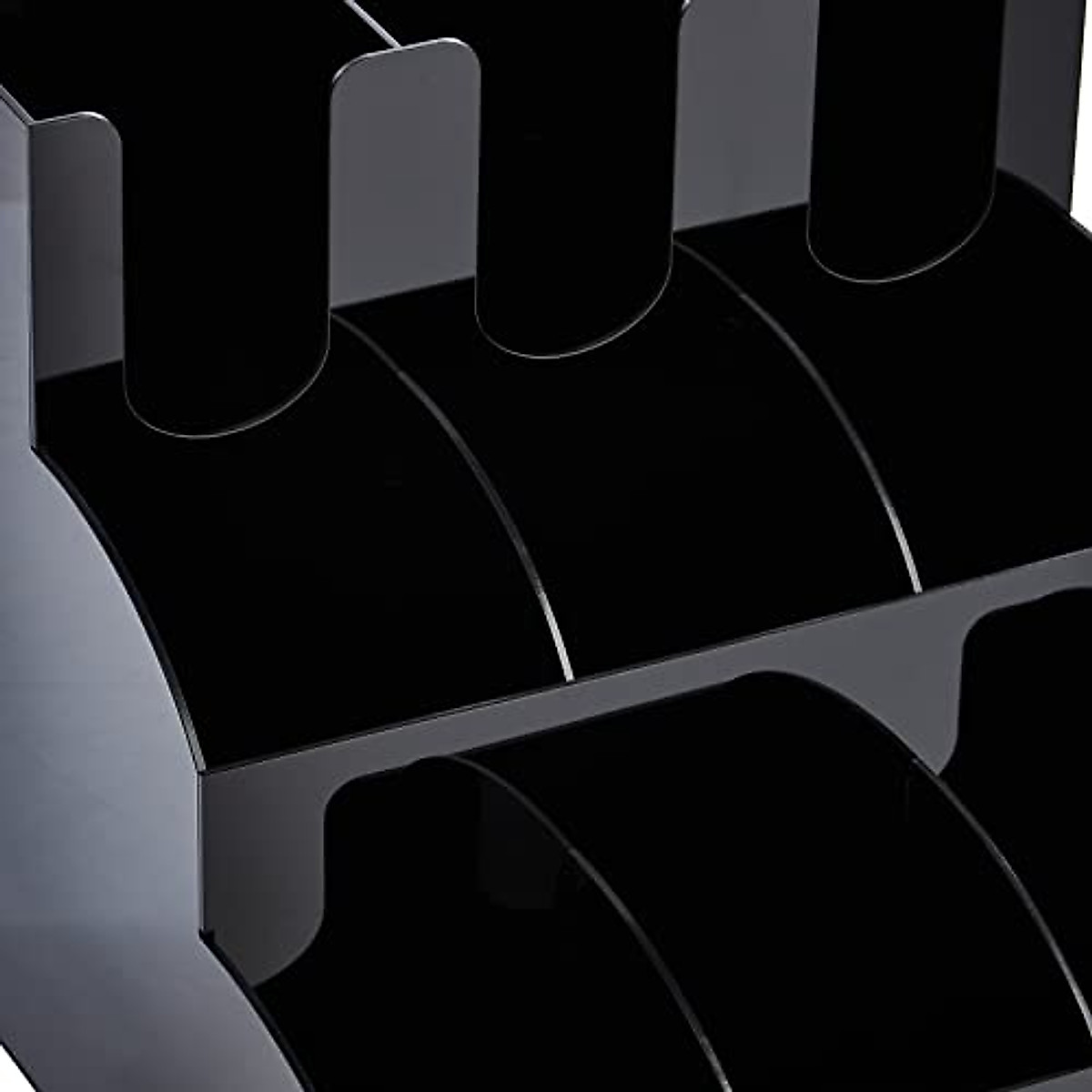 Mind Reader 9 Compartment Coffee Condiment and Accessories Organizer, Black