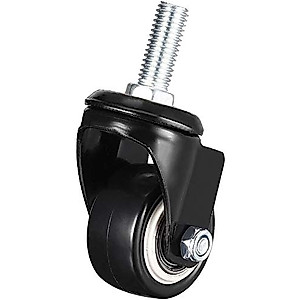 uoboeuq 1.5 Inch Swivel Caster Wheels PU 360 Degree Threaded Stem Caster Wheel M8 x 25mm, 330lb Total Load Capacity, Pack of 4