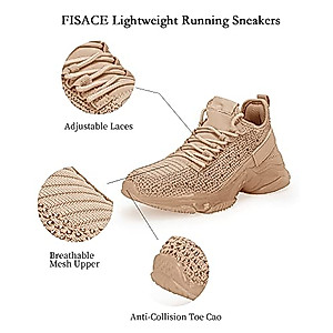 FISACE Womens Slip On Walking Shoes Glitter Rhinestone Breathable Lightweight Running Sneakers Rose