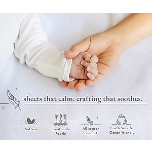 100% Organic Cotton Crib Sheets for Boys or Girls, Set of 2 Fitted Sheets, Cooling & Softest Baby Crib Sheets for Girl, Crib Mattress Sheet or Toddler Bed Sheets, Percale (Dark Gray)