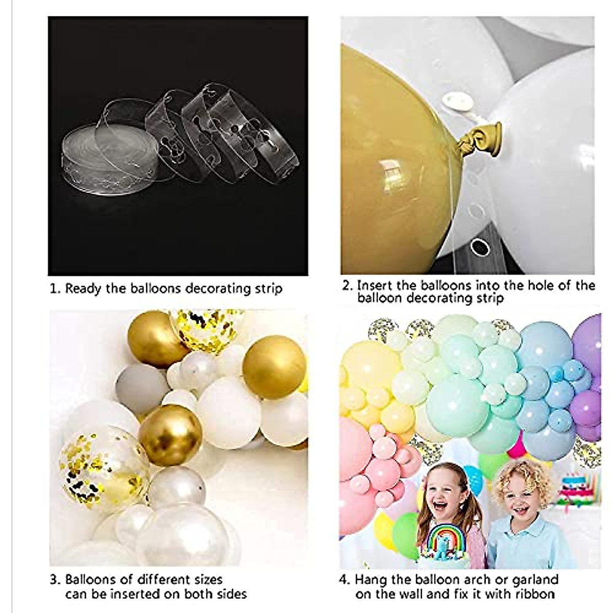 EUOPHYM 112 Pcs Pastel Balloon Garland Kit, Balloon Arch Kit,5'' 18'' Macaron Easter Balloon Garland Decorations Magical Rainbow Balloon Wedding Birthday Anniversary Mermaid Party Graduation Wedding