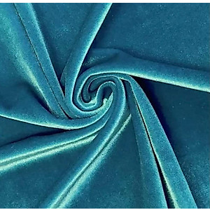 60" Wide Stretch Velvet Drapery Apparel Fabric | Sold by The Yard (Teal)