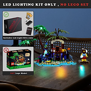 Xunsan LED Light Kit for Lego Ray The Castaway 40566 Building Blocks, Lighting Kit Designed for Lego 40566 Set, Standard Version - NOT Included Lego Model