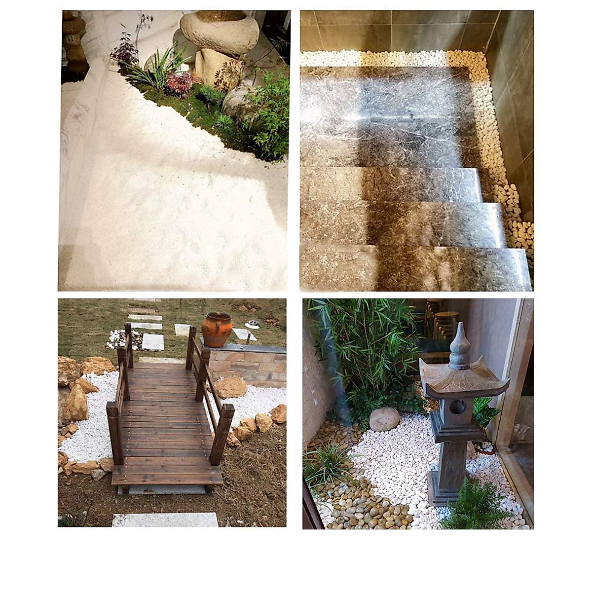 VEOAY Natural Decorative Polished White Pebbles for Landscping Home Decor, etc 0.24"-0.35"(2-lb Bag)