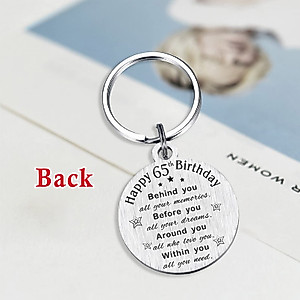 ABNTY 65th Birthday Gifts for Women Men, 65 Year Old Birthday Keychain, Born in 1959 Gifts, 1959 Birthday Decorations