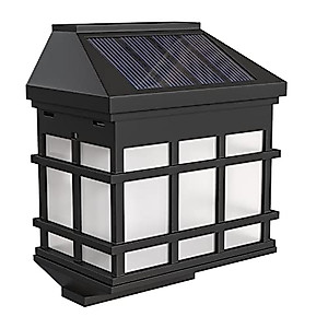 Flash Furniture DN-SL108-6-BK-GG 6 Pack Wall Mount LED Weather Resistant Decorative Powered Deck and Fencing Solar Lights, Black