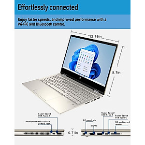 HP Pavilion x360 2-in-1 Convertible Laptop, 14" FHD Touchscreen, Intel Core i5-1135G7, 8GB RAM, 256GB SSD, College & Business Notebook, Fingerprint Reader, Webcam, Win 11 H, Bundle with JAWFOAL