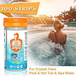 Pool and Hot Tub Test Strips - Medical-Grade Precision 3-1 4-1 7-1 Pool Test Kit - Testing pH, Free Chlorine(Bromine), Total Alkalinity & Cyanuric Acid and So on - Pool Water Test Kit