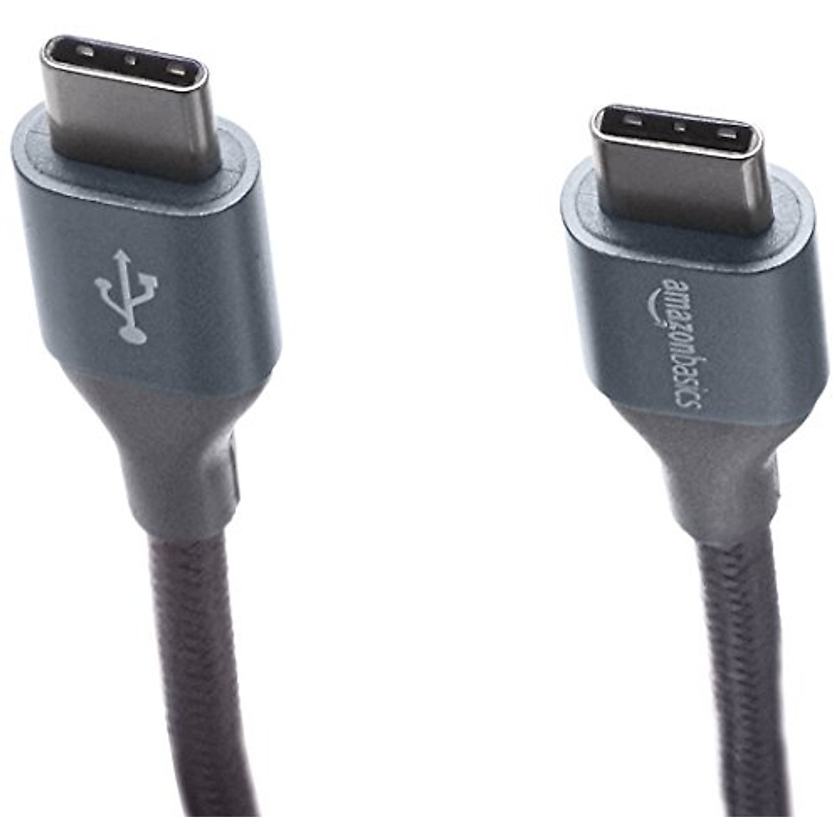 Amazon Basics 10 foot Nylon USB-C to USB-C 2.0 Fast Charging Cable, Dark Gray, Laptop