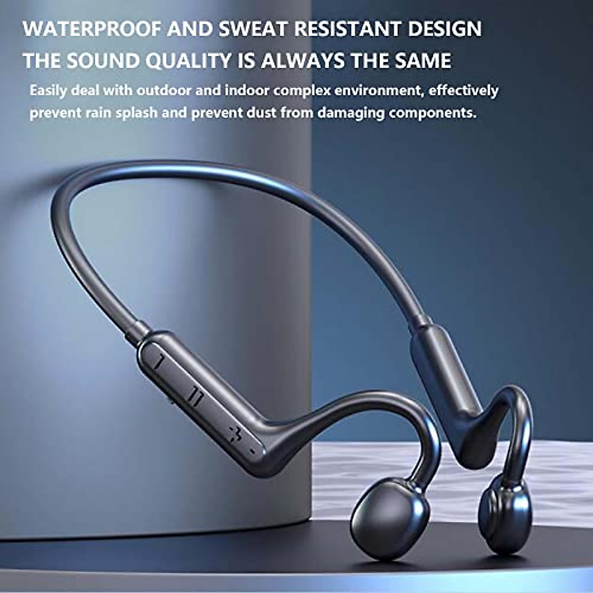 Qiopertar Sound Wave Conduction Bluetooth Headset Long-Lasting Battery Life Outdoor Sports Stereo Surround Sound Waterproof Headset