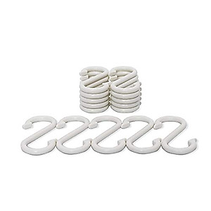 Multi Purpose Plastic S Shaped Hook Pack of 15