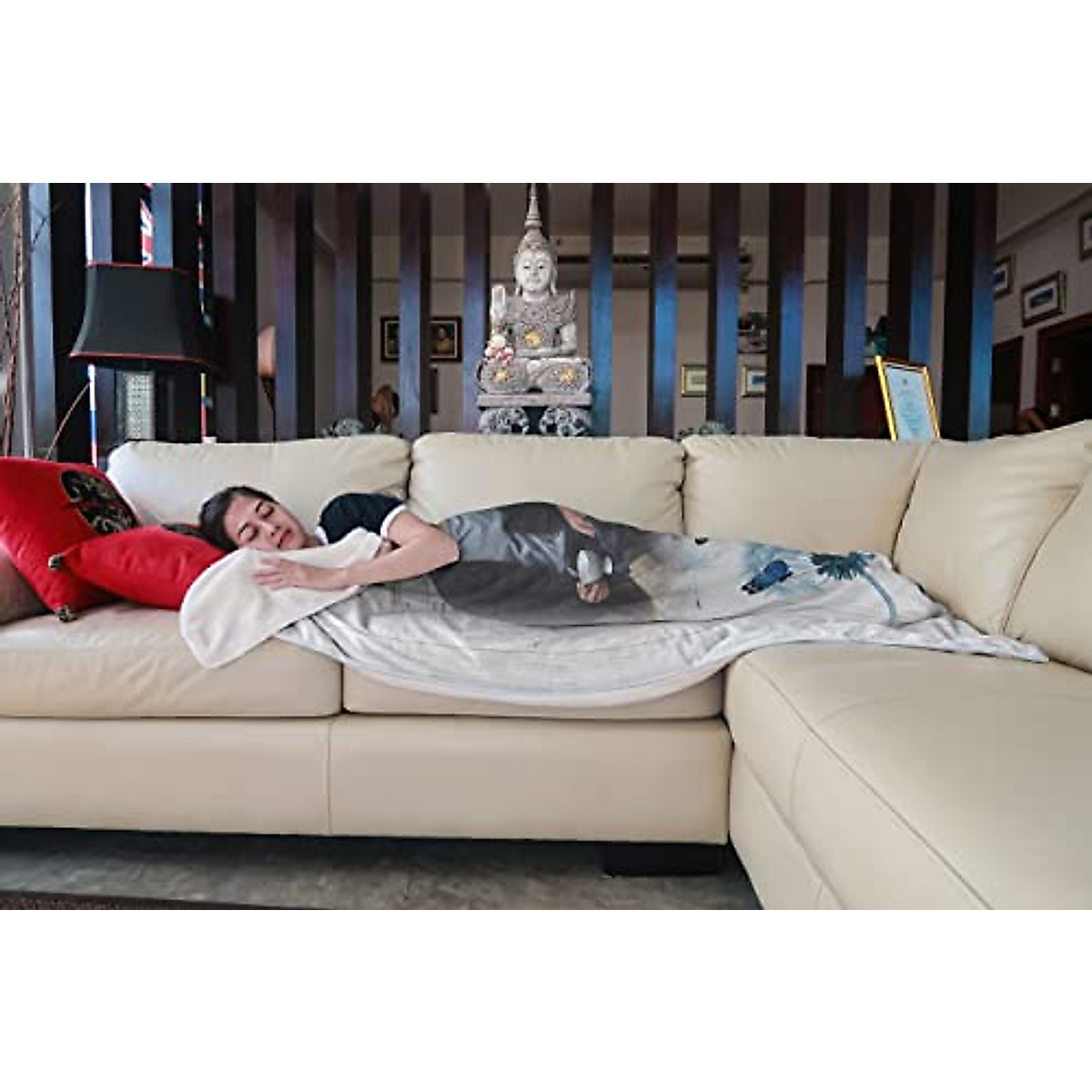 Personalized Memorial Blanket| I Never Left You Blue | Remembrance Blanket, Memorial Gift, Sympathy Blanket for Loss of Father, Mother, Husband in Heaven, in Loving Memory| T1057 (50x60 inch)