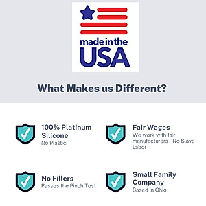 Eztotz Popz Baby Teether Toy - Made in The USA - Pop It Sensory Toys for 0-6 Months + - 100% Silicone Dimple Popper for Newborns and Infants - BPA Free