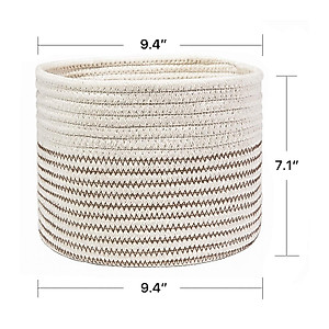 Goodpick Cute Cotton Rope Basket And Large Blanket Storage Basket (Set of 2)