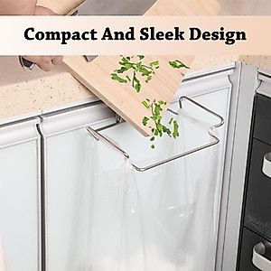 55 TRENDS Trash Bag Holder Stainless Steel Kitchen Cabinets Doors Large Sink Bag Kitchen Garbage Waste Holder Stand 1Pcs