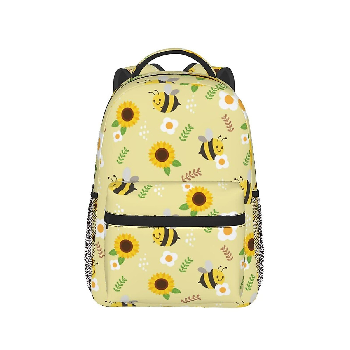 Fashion Cute Bee Sunflowers Backpack Lightweight Laptop Backpack Casual Daypack For Teens,Boys,Girls