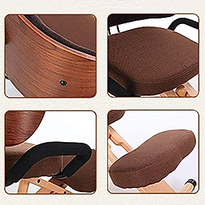 ZSHYP Kneeling Chair Ergonomic with Back Support, Knee Stool Cushions Office Chairs Foldable Posture Correcting for Bad Backs,Brown