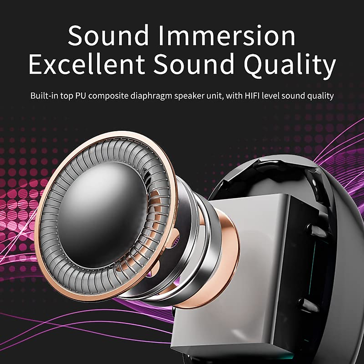 BRANTIZE Wireless Earbuds Bluetooth Headphones 50Hrs Playtime, with Built in Noise Cancellation Mic with Charging Case, Headphones with 5.3 Stereo Sound, Waterproof Ear Buds for iPhone and Android