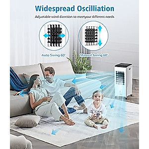 Portable Air Conditioners, Air Conditioner Portable, 3-In-1 Air Conditioners with 3 Wind Speeds & Remote Control, 60°Rotation, Air Conditioner Portable for Room Office Home