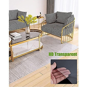 Clear PVC Desk Chair Mat 1mm Clear Plastic PVC Runner Rug for Kitchen Dining Room,Transparent Non-Slip Office Chair Mat,Plastic Vinyl Floor Runner Protector Waterproof Dustproof,85/105/125/145cm Wide