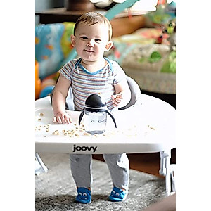 Joovy Spoon Baby Walker & Activity Center Featuring Three Adjustable Heights, Tough Luggage Grade Seat Material, and 30 lb Weight Capacity - JPMA Safety Certified (Charcoal)