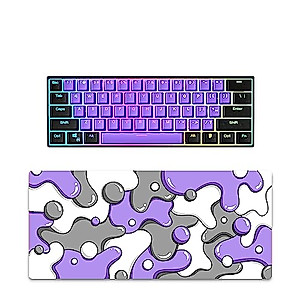 Kraken Pro 60 Lotus Edition 60% Purple Mechanical Keyboard and Matching Purple XXL Gaming Mouse PAD (Purple Gaming Setup)