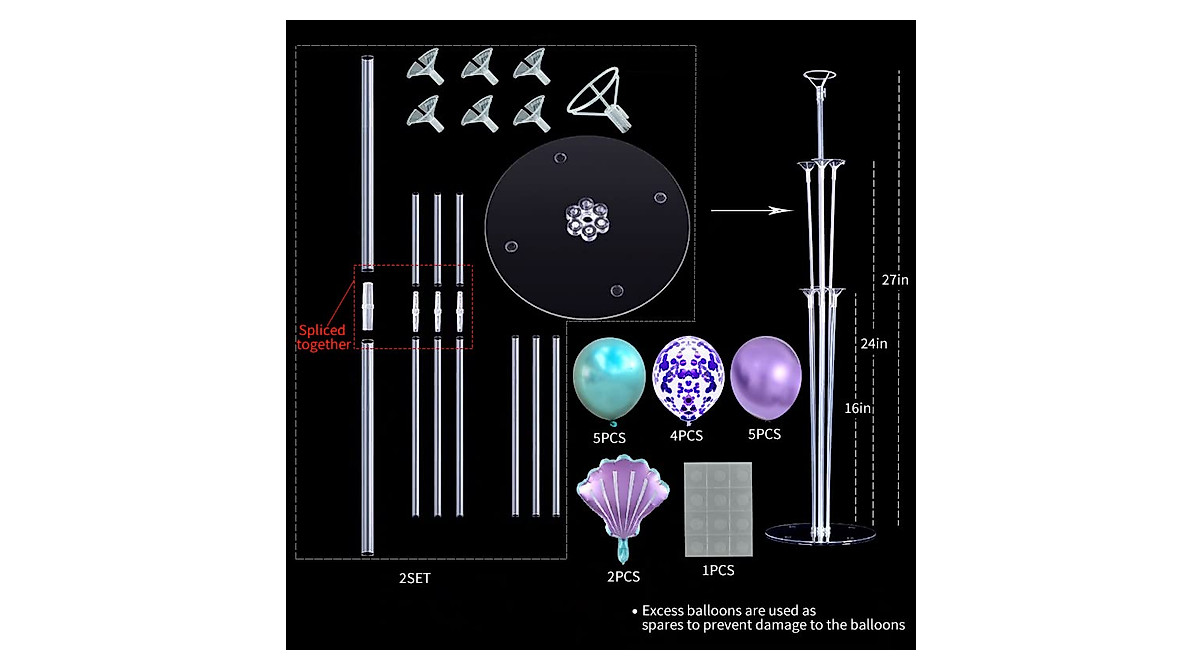 Mermaid Party Table Centerpiece Balloons Stand Kit