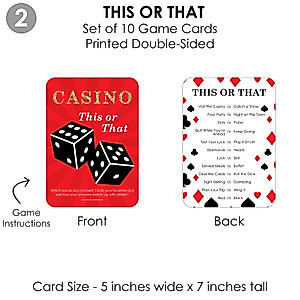 Big Dot of Happiness Las Vegas - 4 Casino Party Games - 10 Cards Each - Gamerific Bundle