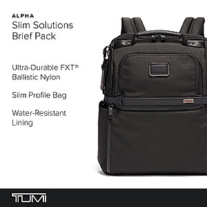 TUMI Alpha 3 Slim Solutions Laptop Brief Backpack - Hands-Free Comfort for Commuters - 15-Inch Computer Backpack for Men and Women - Black