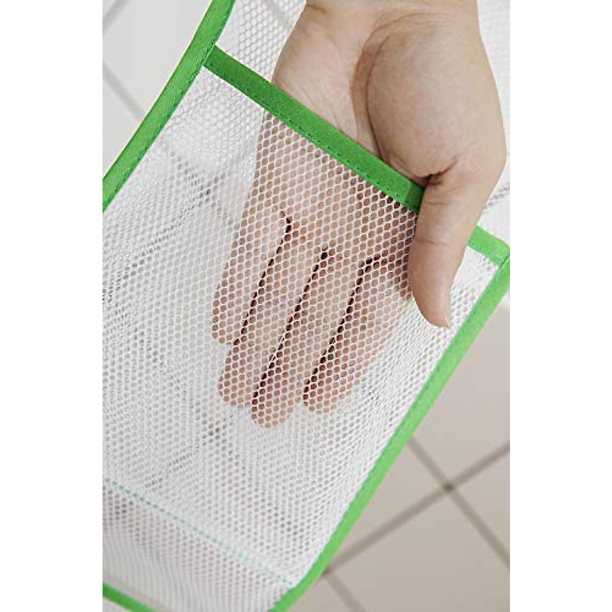 ALYER Hanging Storage Shower Caddy Organizer,Mesh Pockets for Bathroom,Closet,Pantry (White)