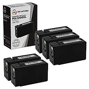 LD Compatible Ink Cartridge Replacement for Canon PGI-1200XL 9183B001 High Yield (Black, 5-Pack)