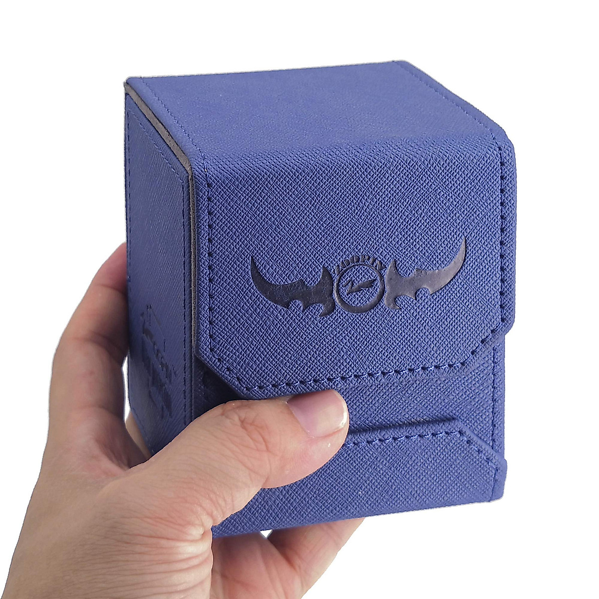 Zoopin Leather Deck Box -Blue for Collectible Cards-MTG,Yugioh,Pokeman,TES Legacy,Munchkins CCG Decks and Also Small Tokens or Dice- Hold 80 Sleeved Cards or 150 Naked Cards …