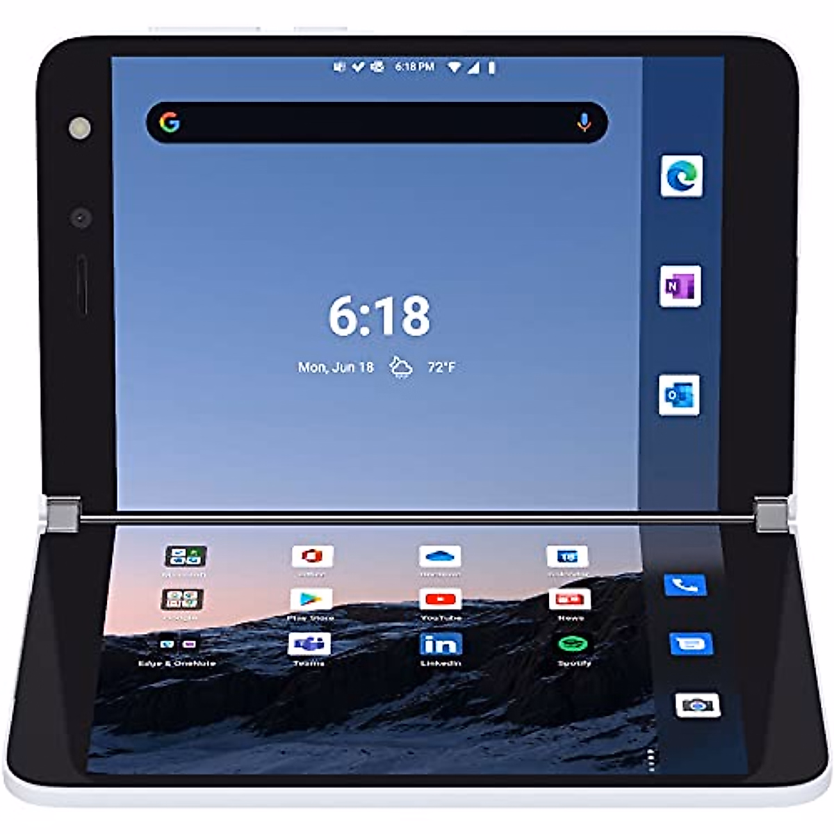 Microsoft Surface Duo 256GB AT&T Locked, Glacier TGM-00001 Bundle with Wacom KP13300D Ballpoint Pen + Deco Gear Wireless Earbuds + Tablet Stand & More