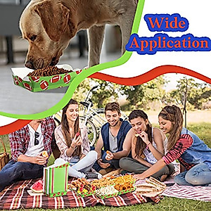 Crtiin 200 Pcs Football Paper Food Trays Football Party Supplies Nacho Trays Football Paper Party Snack Bowls Disposable Serving Trays for Football Sports Event Family Birthday Party Decorations