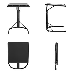 COSCO Multi-Functional Personal Activity Table, Adjustable Height, Portable Workspace, for Snacking & Homework, Compact Fold, Space Saving, Black