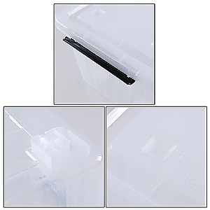 Sadstory 30 Quart Plastic Latch Storage Bin with Lid, Clear Latching Tote with Wheels, 4 Packs