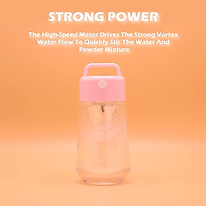 daasigwaa Electric Protein Shaker Bottle, BPA-free & Leak-Proof Vortex Mixer, Self Stirring mug, Electric Auto Mixing cup for Office/Kitchen/Travel/Home Coffee/Tea/Hot Chocolate/Milk(13.5oz pink)