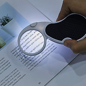 Zonon 5X Pocket Magnifying Glass Handheld with Light, Mini Illuminated Folding Magnifier Lighted Magnifier for Reading, Inspection, Low Vision, Flip Open Lens with Battery Cover?2 Pieces?