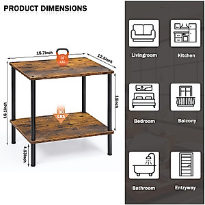 melos 2 Tiers Bookshelf, Classically Tall Bookcase Shelf Storage Organizer, Modern Book Shelf for Bedroom, Living Room and Home Office Bronw