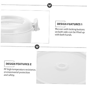 VINTORKY Rice Cooker Small Non-stick Pot Rice Maker Cooker Microwave Rice Maker Microwave Bowl with Lid Microwave Steamer Bowl Rice Making Pan Pasta Cooker Travel Plastic Japan Portable