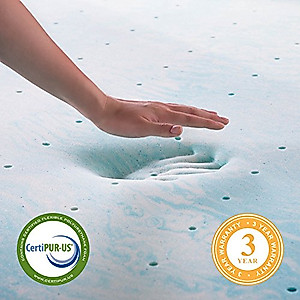 LINENSPA 4 Inch Gel Swirl Memory Foam Mattress Topper – Cooling Gel Infused – Pressure Relieving – CertiPUR Certified - King