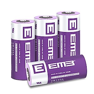 EEMB CR123A 3V Lithium Batteries 4 Pack 1700mAh 3 Volt 123 Battery with High Capacity for Flashlight Toys Alarm System Non-Rechargeable Battery