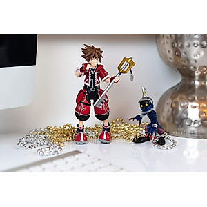 KINGDOM HEARTS Official Exclusive Action Figure - 2-Pack Valor Form Sora & Heartless Soldier - Collectible Replica Figurine Toy for Game Franchise Fans - Statue Set Gift - Licensed Disney Merchandise