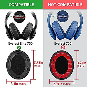 Geekria QuickFit Protein Leather Replacement Ear Pads for JBL Everest Elite 700, V700NXT Headphones Earpads, Headset Ear Cushion Repair Parts (White)