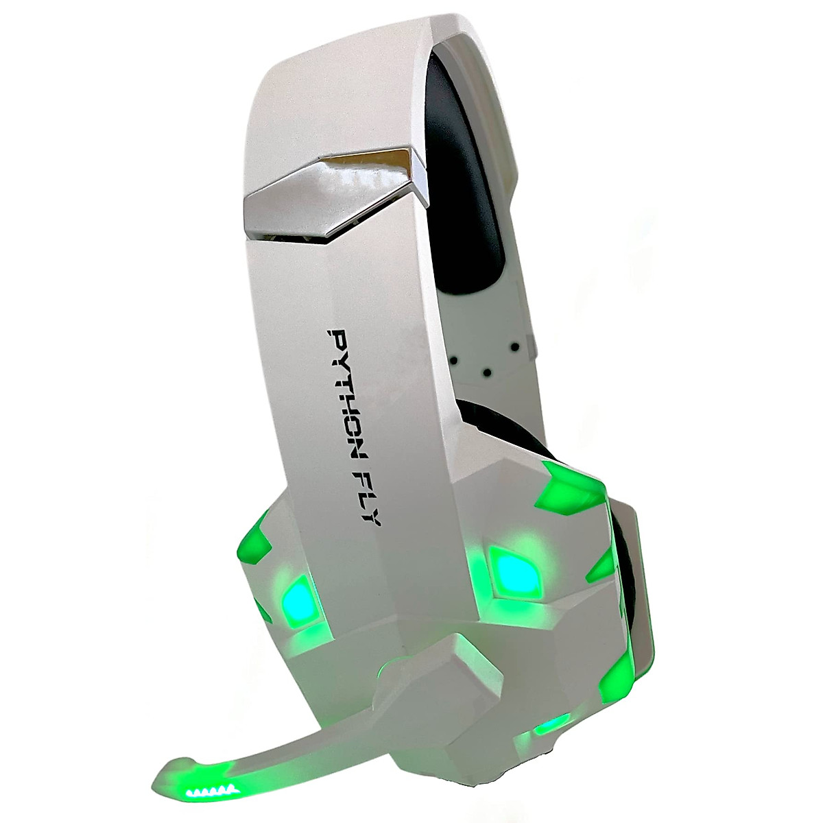 Nxt Level Python Fly G9000 Max Ultralight Stereo Professional Gaming Headset 7.1 Bass Surround Sound with Noise Cancellation Microphone for PS5 PS4 Xbox Controller Mobile Phone PC (White Green)