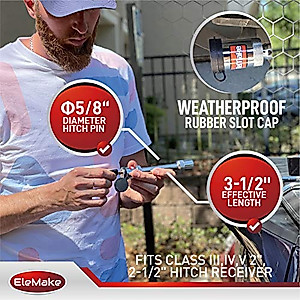 Trailer Hitch Pin Lock, Receiver Hitch Pin Lock Set 5/8-Inch Chrome for Class III, IV, V Hitches - Max Outer Hitch Width of 3-1/2”