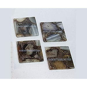 Christmas Gifts Agate Coaster Dark Brown design Color Coaster Gold Plated Wholesale Price Drink Coaster Tableware Bar Accessories Dinning Tableware