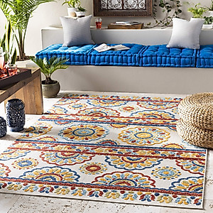 Livabliss Magnhild Bohemian Outdoor Area Rug,2' x 3', Orange