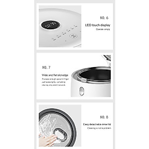GUANGZHIAN 1.0 L Rice Cooker, Medium Size Cooker for 3-5 People, Multi Food Steamer, 24 Hours Preset, Portable Electric Rice Cooker 4 Cups (Uncooked), White
